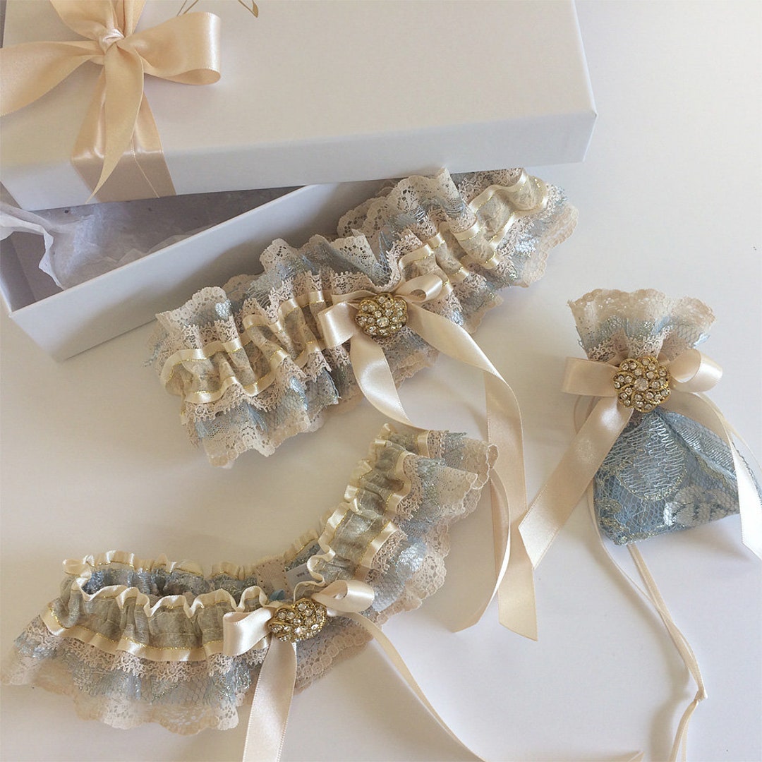 Unique Heirloom Wedding Garter Set. 'the Decadent Nottingham Lace ...