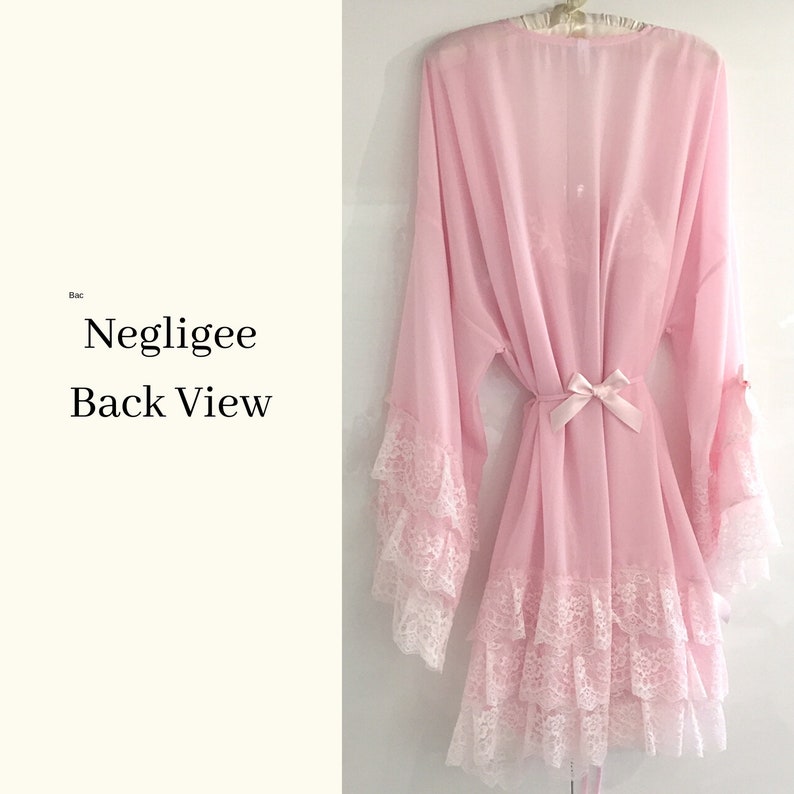 Gorgeous Feminine Negligee Set Pink Nightgown Frilly - Etsy Australia