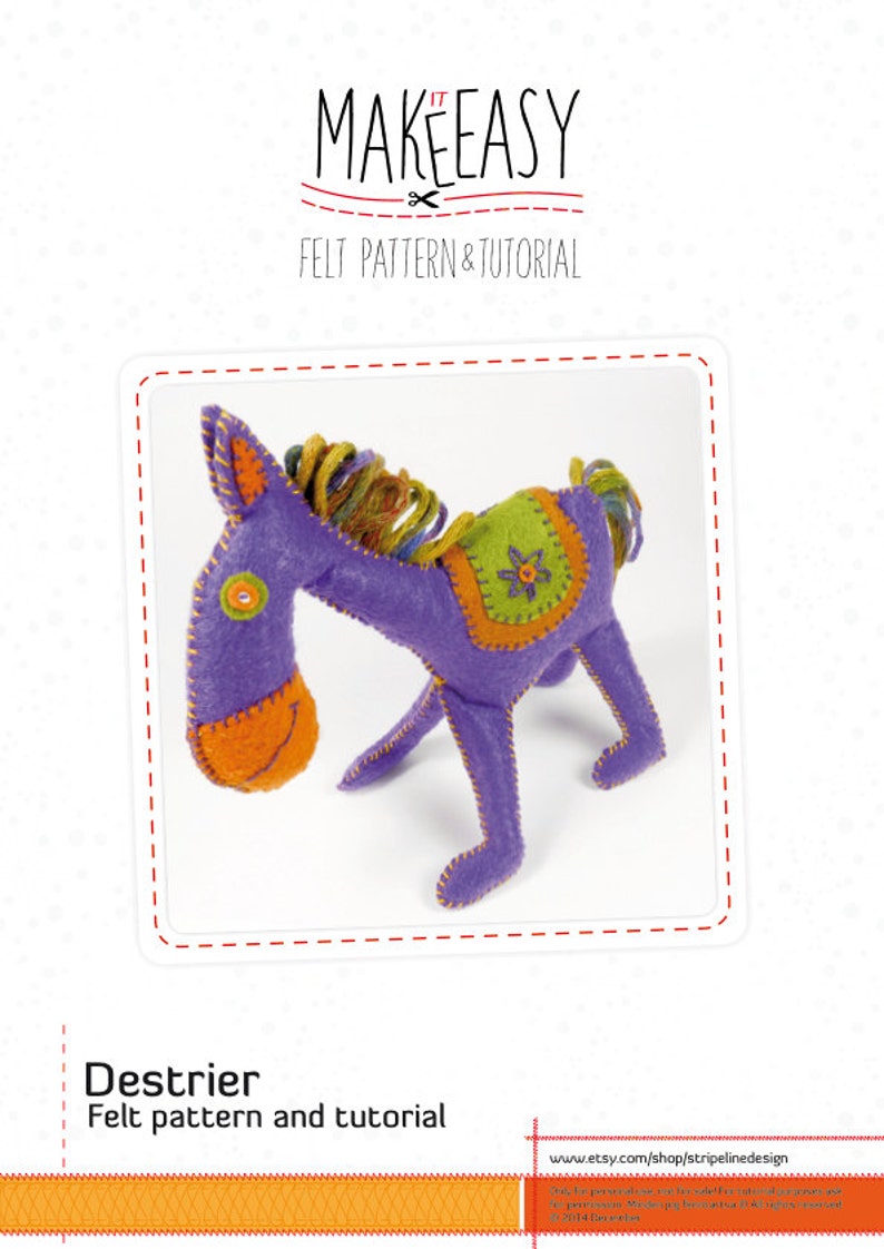 Destrier Felt pattern and Tutorial DIY Making pattern | Etsy