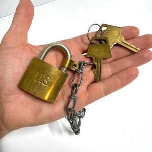 Vintage 2.3” US Padlock and Key Set American Lock Company Collectible ...
