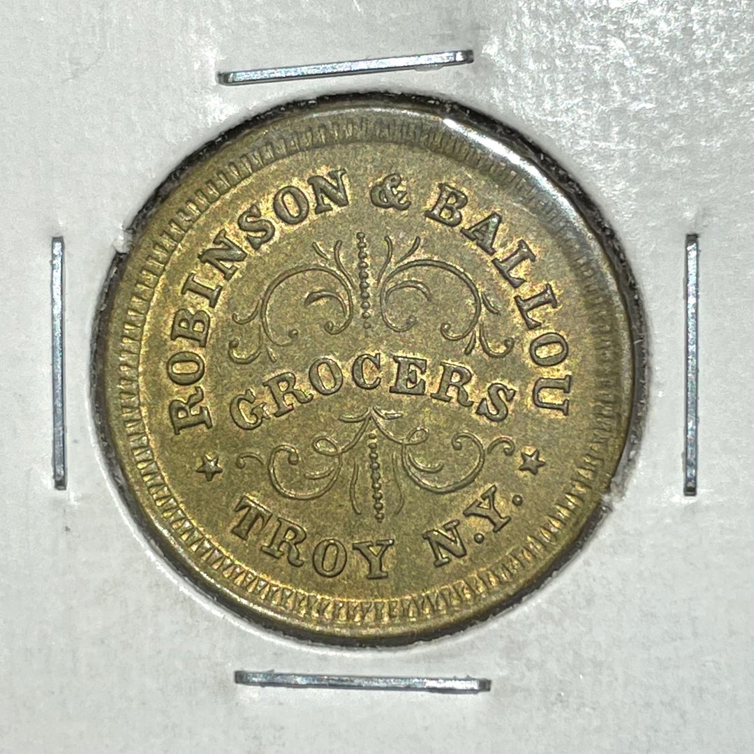 Rare 1863 Brass Civil War Token Hard Times Merchant Exchange Coin ...