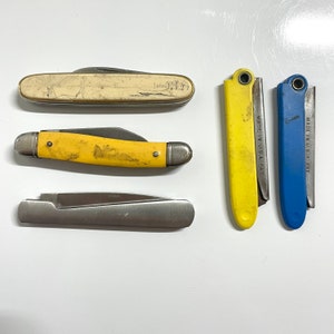 5pc Lot Vintage Collectible 1970s Pocket Knife Set Fishermans Toothpick ...