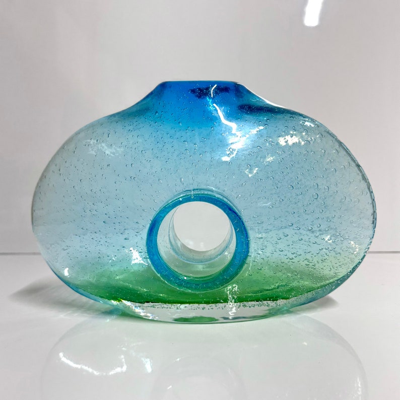 Vintage Margie’s Garden Hand Blown Glass Vase Made in California 9" 3 ...