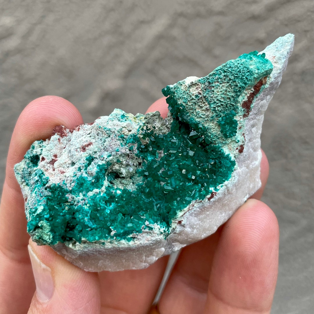 Rare 2.6” Gem Dioptase on Quartz Matrix 34g Crystal Specimen ...