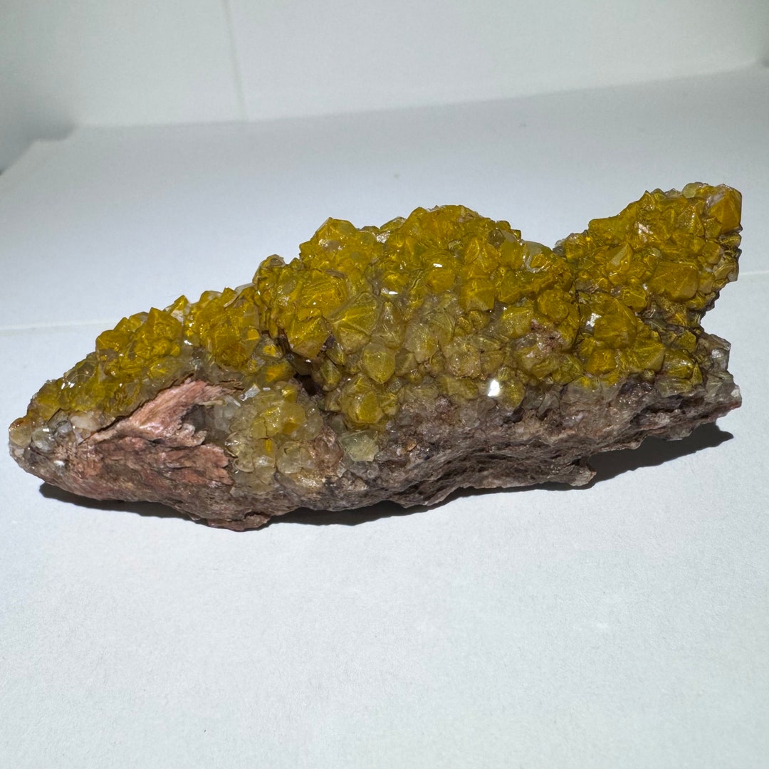 Rare 3.1” Yellow Limonite Quartz Crystal Cluster 49g Mineral Specimen ...