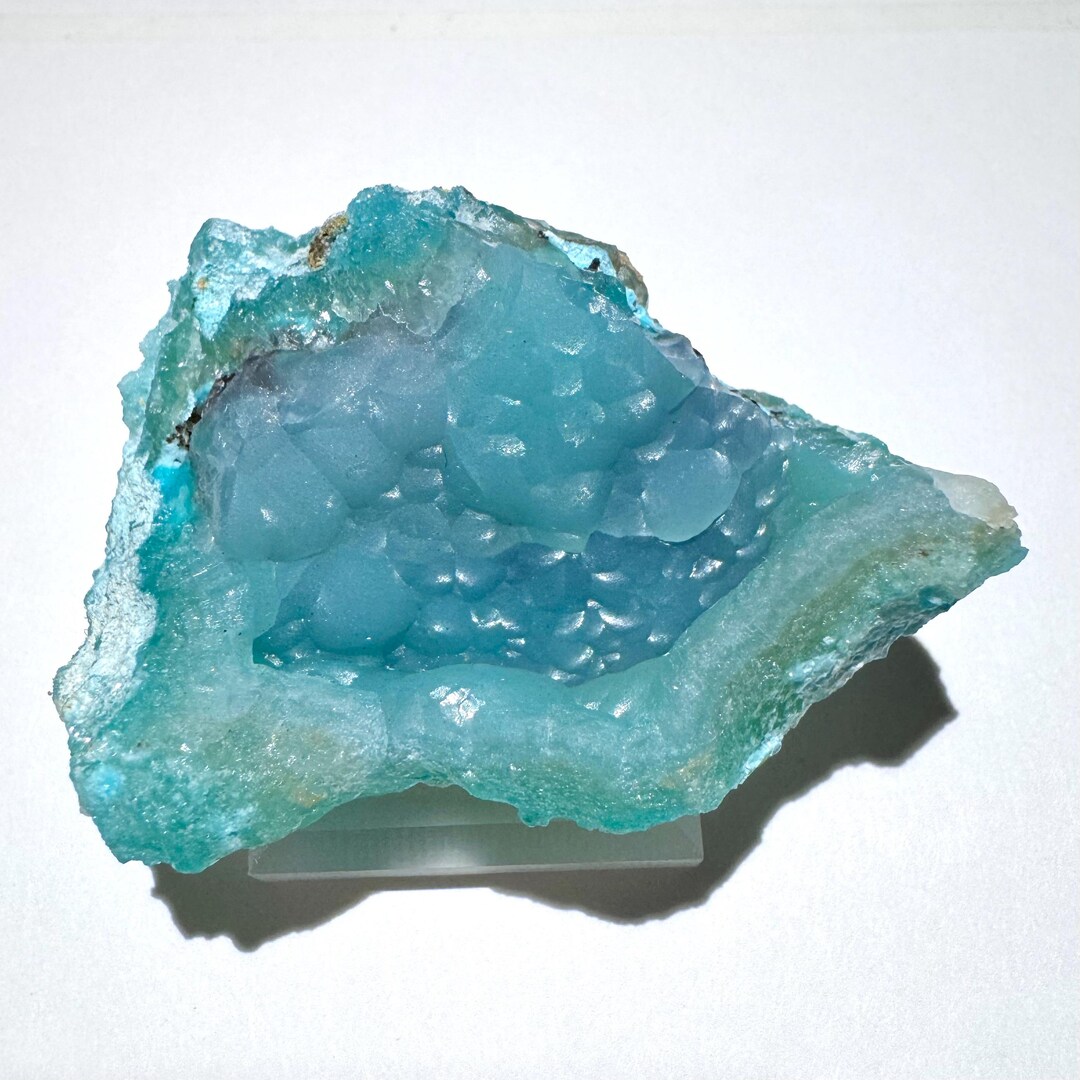 Rare 1.9 Museum Quality Gem Smithsonite With Aurichalcite Crystal Ex Spirifer 46g Mineral ...
