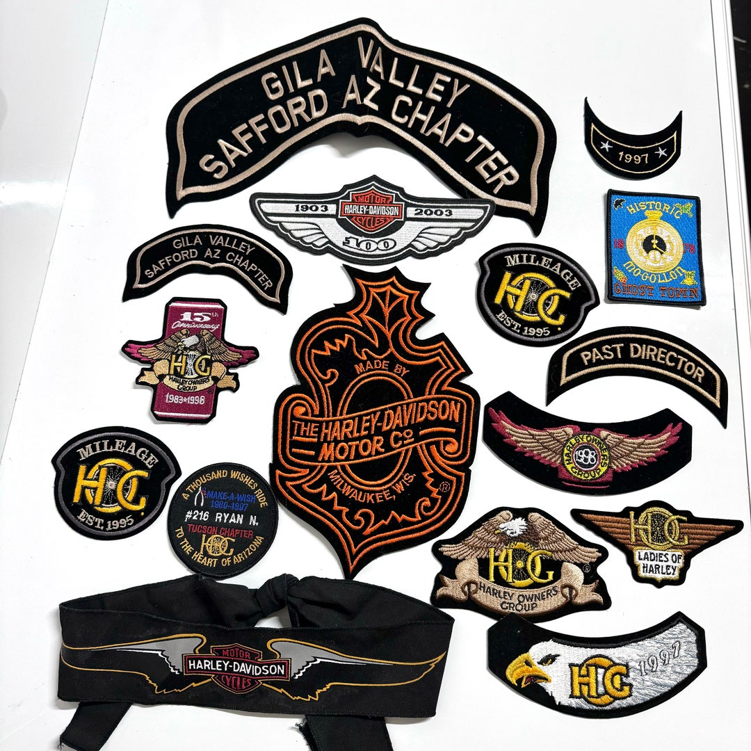 16pc Lot Vintage Harley Davidson Motorcycle Patch & Bandana Set ...