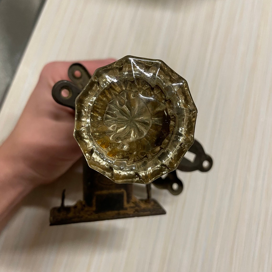 Vintage 6 1800s Antique Corbin Glass Doornob and Rusted Steel - Etsy