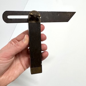 Antique 1920s Carpentry Wood Marking Sliding T Square Bevel Gauge Tool ...