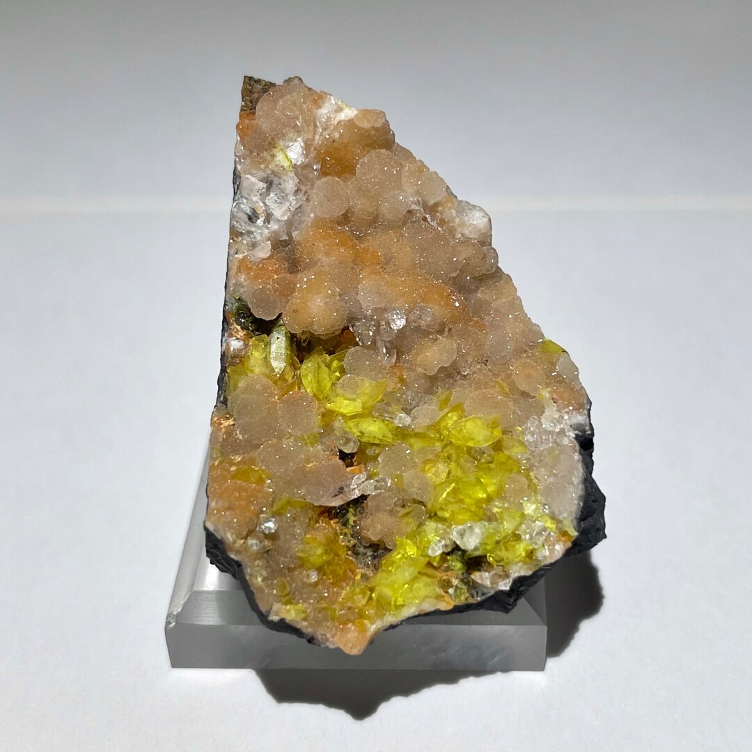 Rare 1.4” Museum Quality Gem Ettringite & Druzy Quartz Crystal Cluster ...