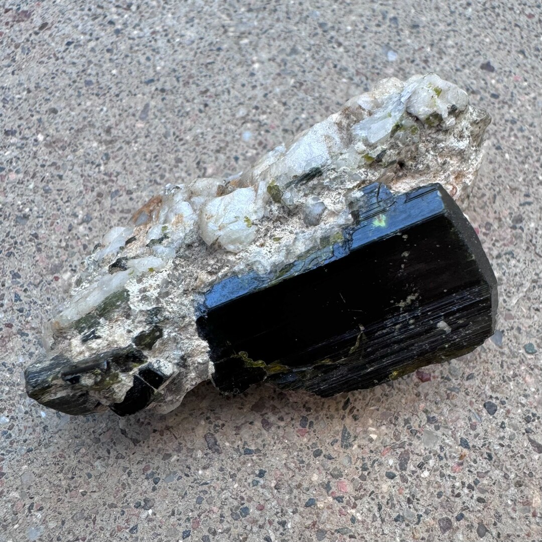 Rare 2.1” Epidote With Albite Crystal Cluster 26g Old Stock Mineral ...