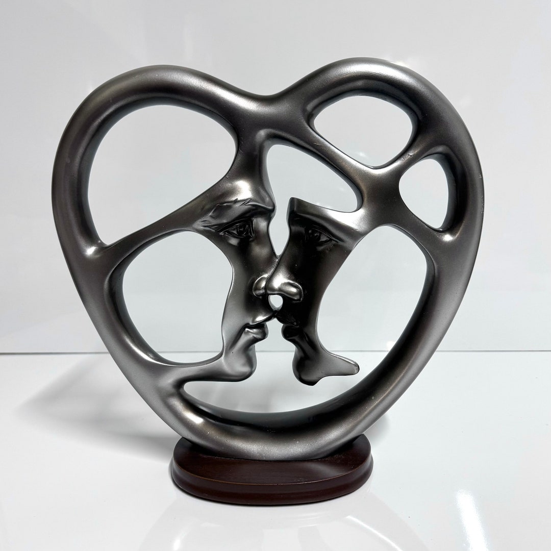 Large 10.5” Love Sculpture Resin Art Heart Object Valentines Day Statue ...