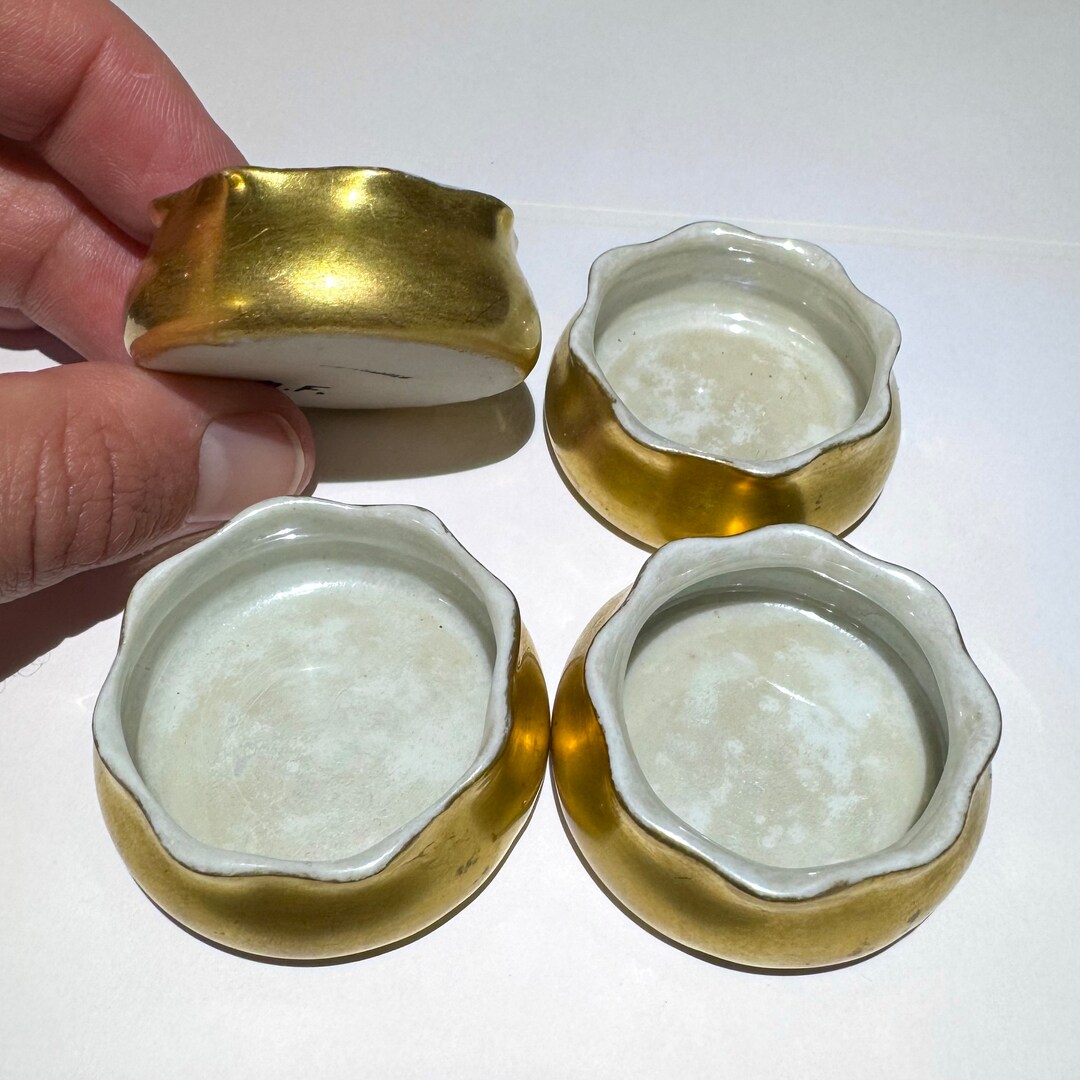4pc Lot Antique German Salt Cellar Dish Set Collectible 1950s Vintage ...