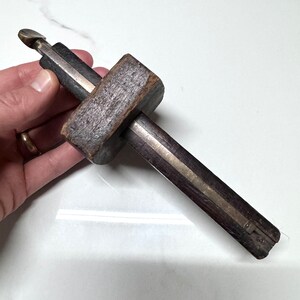 Antique 1920s Carpentry Wood Marking Gauge Tool Wood & Brass Vintage ...