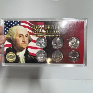 6pc Lot Washington Quarter Coin Set Oval Office Collection Coins ...