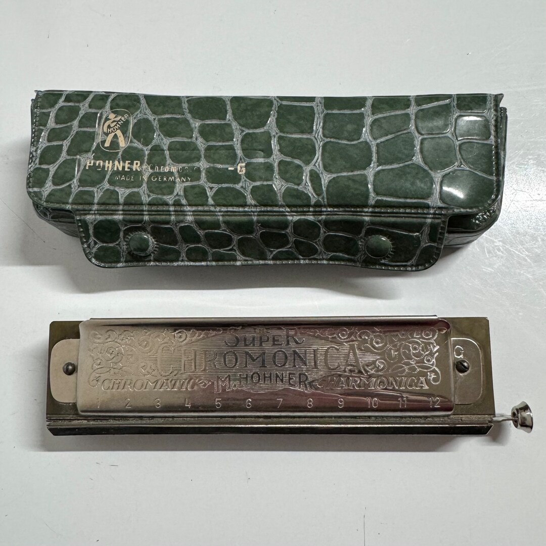 Rare 6” Antique German M. Hohner Harmonica With Case Collectible ...