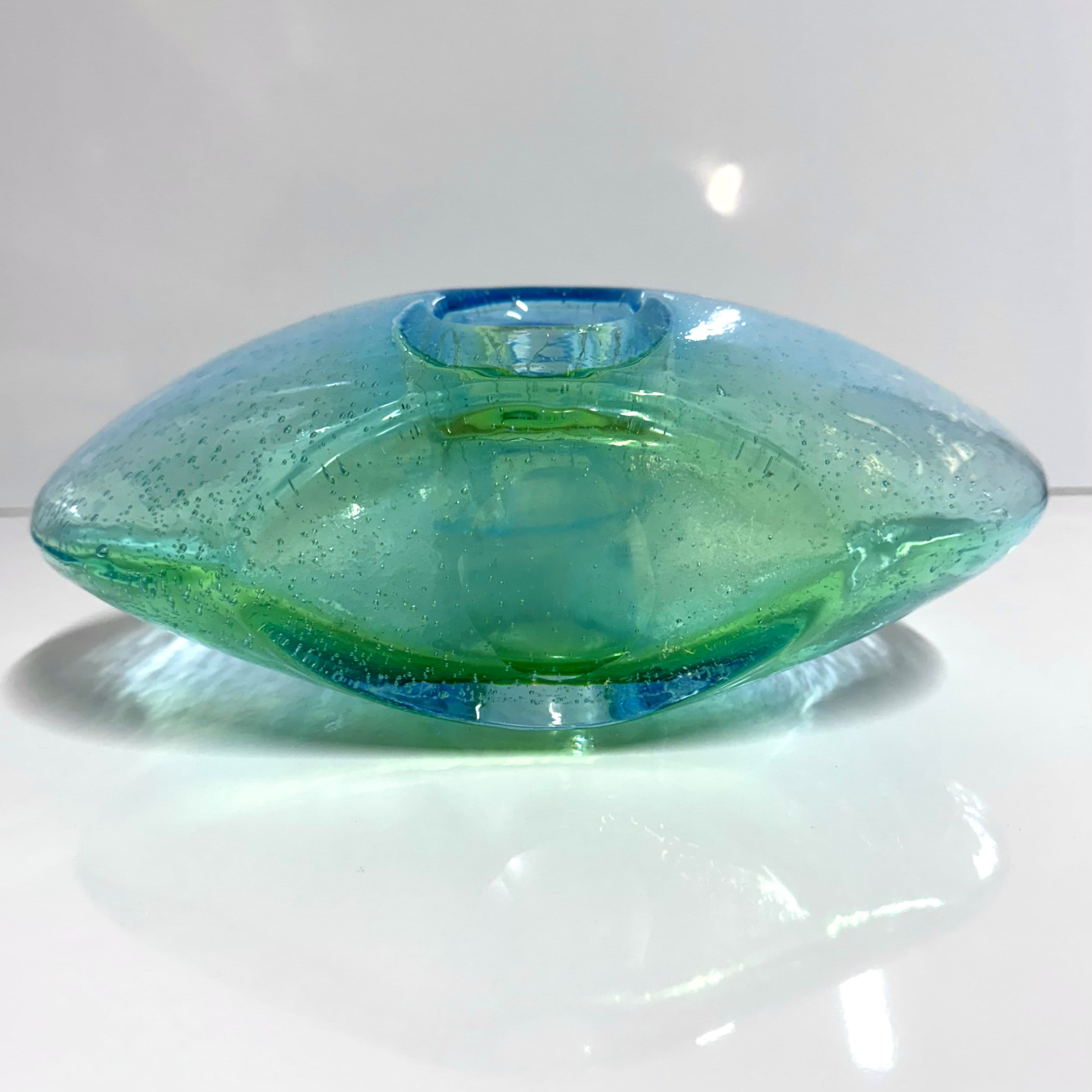 Rare 9” Large Vintage Margie’s Garden Hand Blown Glass Vase Made in ...