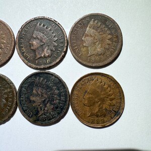 10pc Lot 1800s Indian Head Cent Coin Set No Duplicate Years Penny Set ...