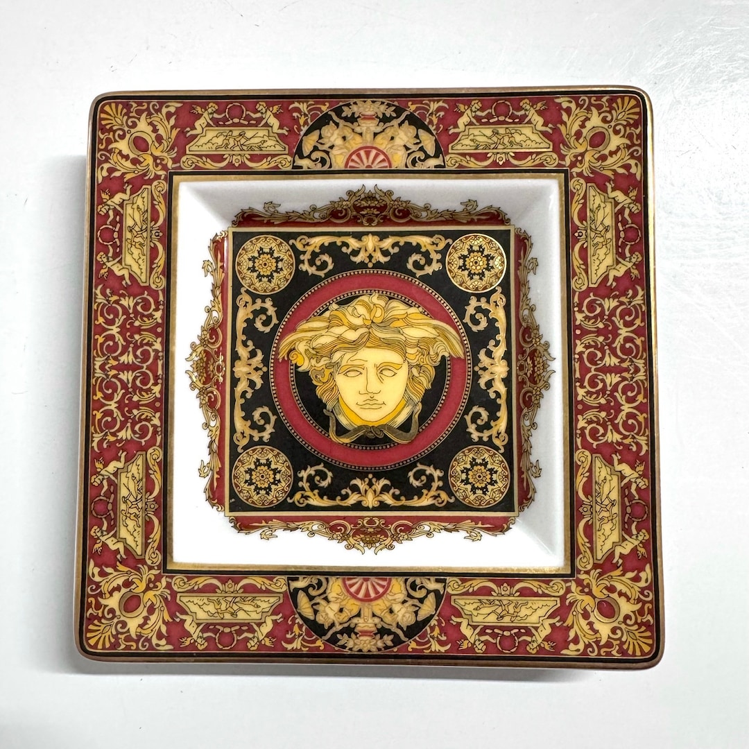 Rare 5.2” Vintage Versace Designer Porcelain Jewelry Ring Dish ...