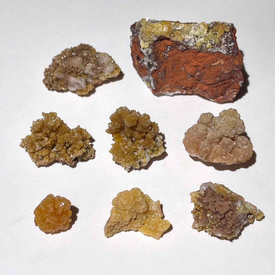 8pc Lot Rare Druzy Yellow Mimetite Crystal Set 78g Wholesale Crystal ...