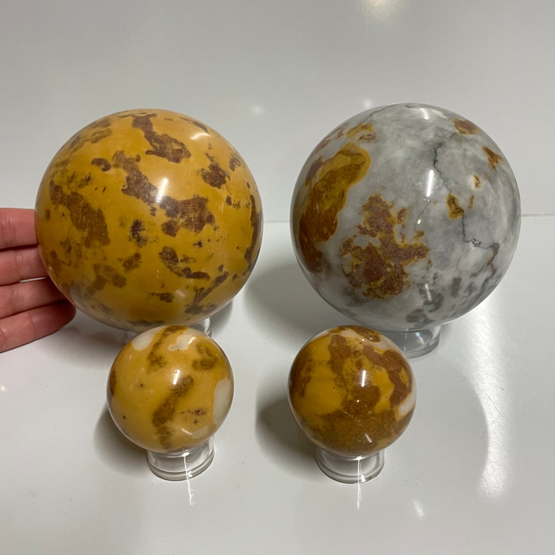 4pc Lot Large Marble Crystal Sphere Set 7.5lb Wholesale Polished Stone ...