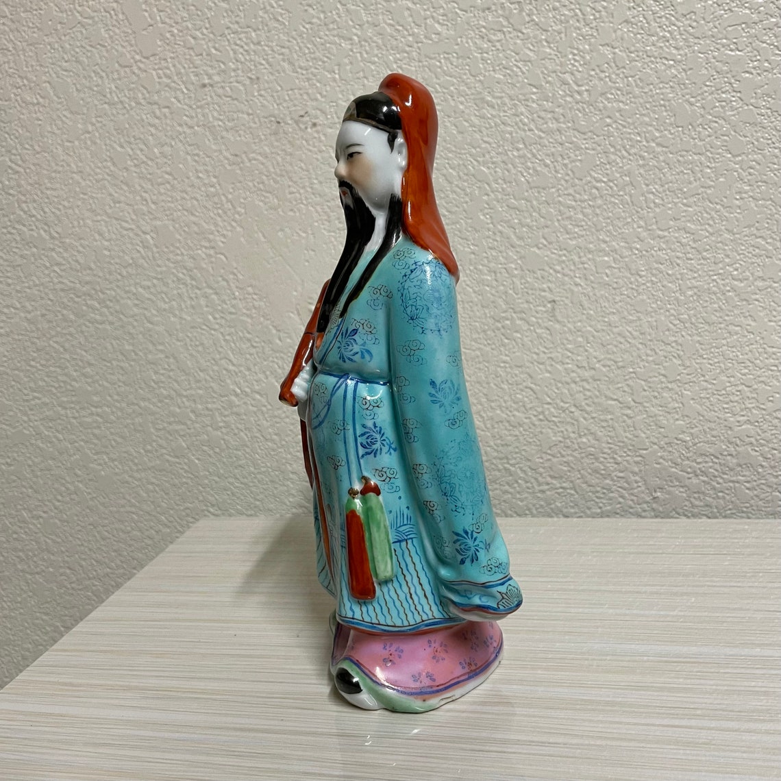 Vintage Immortal God Fu Porcelain Statue 9.5” 1.6lb Hand Painted 1982 ...