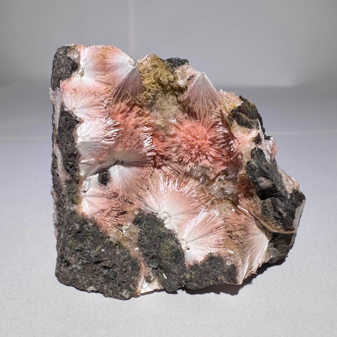 Rare 1.7” Orange Thomsonite With Mesolite & Heulandite Crystal Cluster ...