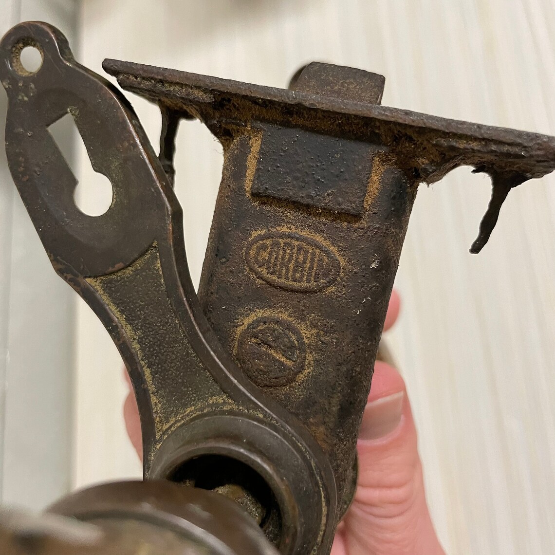 Vintage 6 1800s Antique Corbin Glass Doornob and Rusted Steel - Etsy