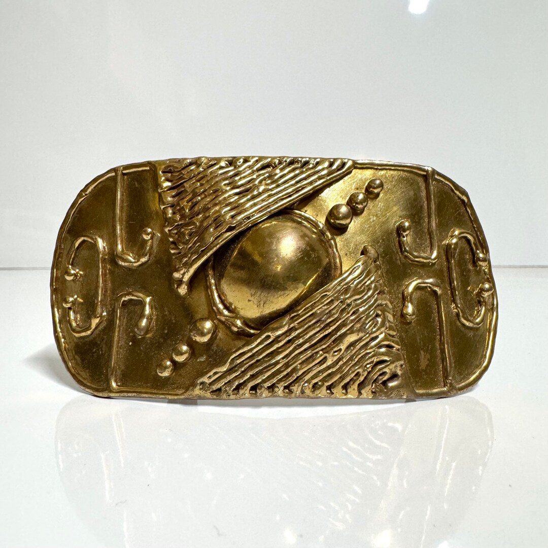Vintage 4.1” Handforged Mexican Brass Belt Buckle Collectible Antique ...