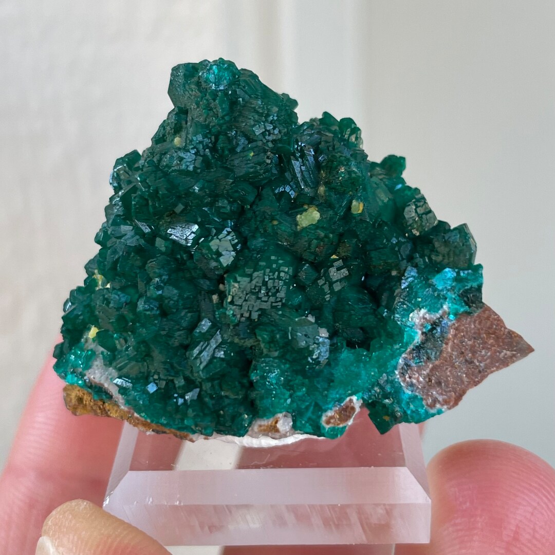Rare 1.5 Gem Dioptase W/ Druzy Quartz Crystal Cluster 28g Crystal ...