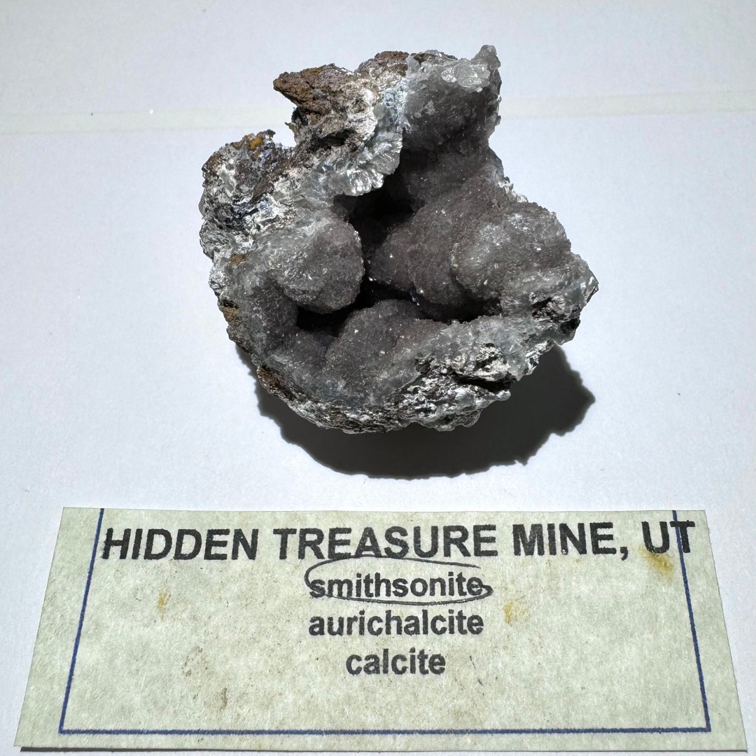 Rare 1.4 Utah Grey Smithsonite Geode Crystal 27g Old Stock Mineral ...