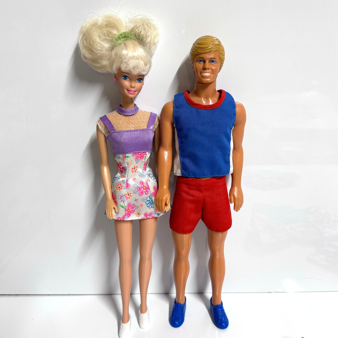 2pc Lot Vintage Barbie & Ken Doll Set Collectible Old Mattel Dolls ...