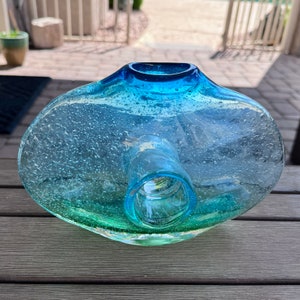 Vintage Margie’s Garden Hand Blown Glass Vase Made in California 9" 3 ...