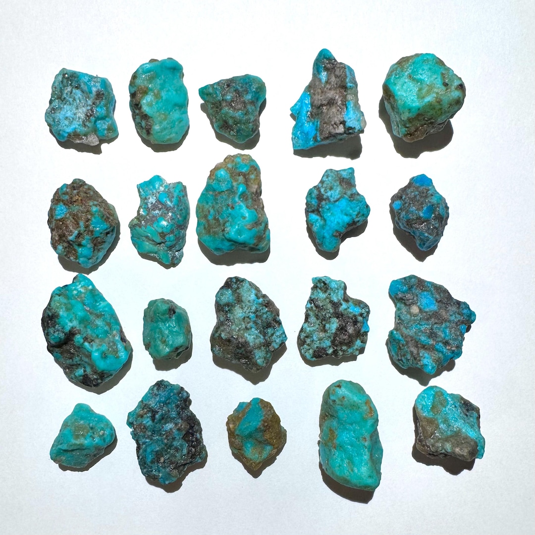 20pc Lot Genuine Raw Arizona Turquoise Nugget Mineral Set 41g 13-24mm ...