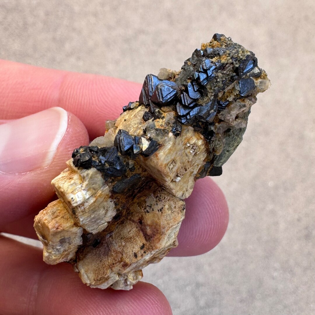 Rare 1.7 Magnetite With Orthoclase Feldspar & Quartz Crystal With ...