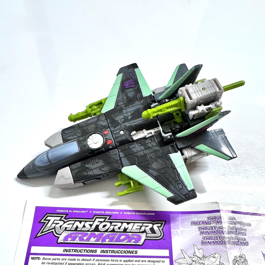 Vintage 6.2” Transformers Armada Thrust Jet Action Figure Toy ...