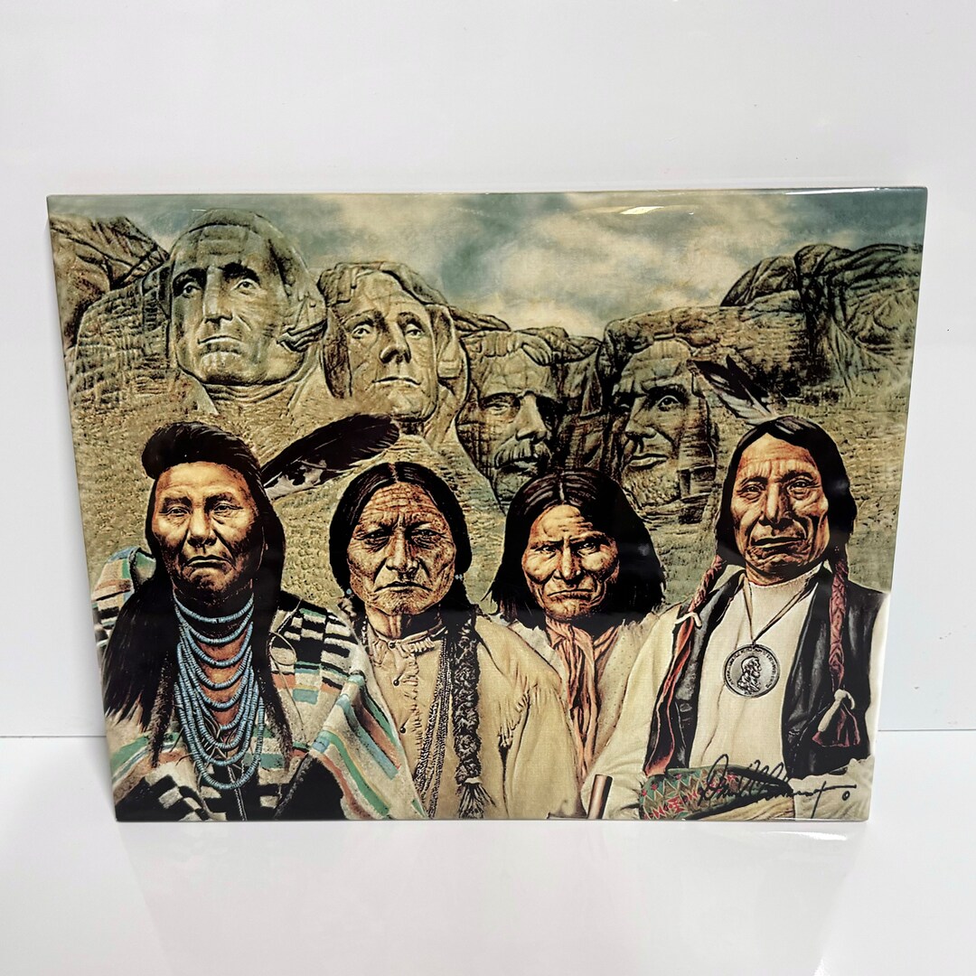 Vintage 9.8” Native American Art “original Founding Fathers” Print on ...