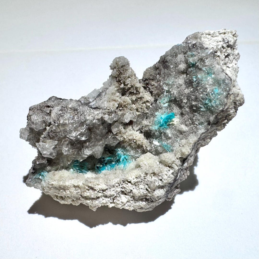 2” Arizona Hemimorphite With Aurichalcite and Calcite Crystal Cluster ...