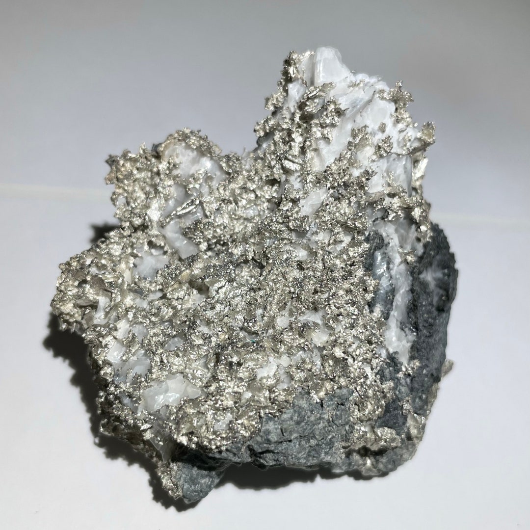 Rare 2.9 Large Museum Quality Pure Native Silver W/ Calcite Crystal ...