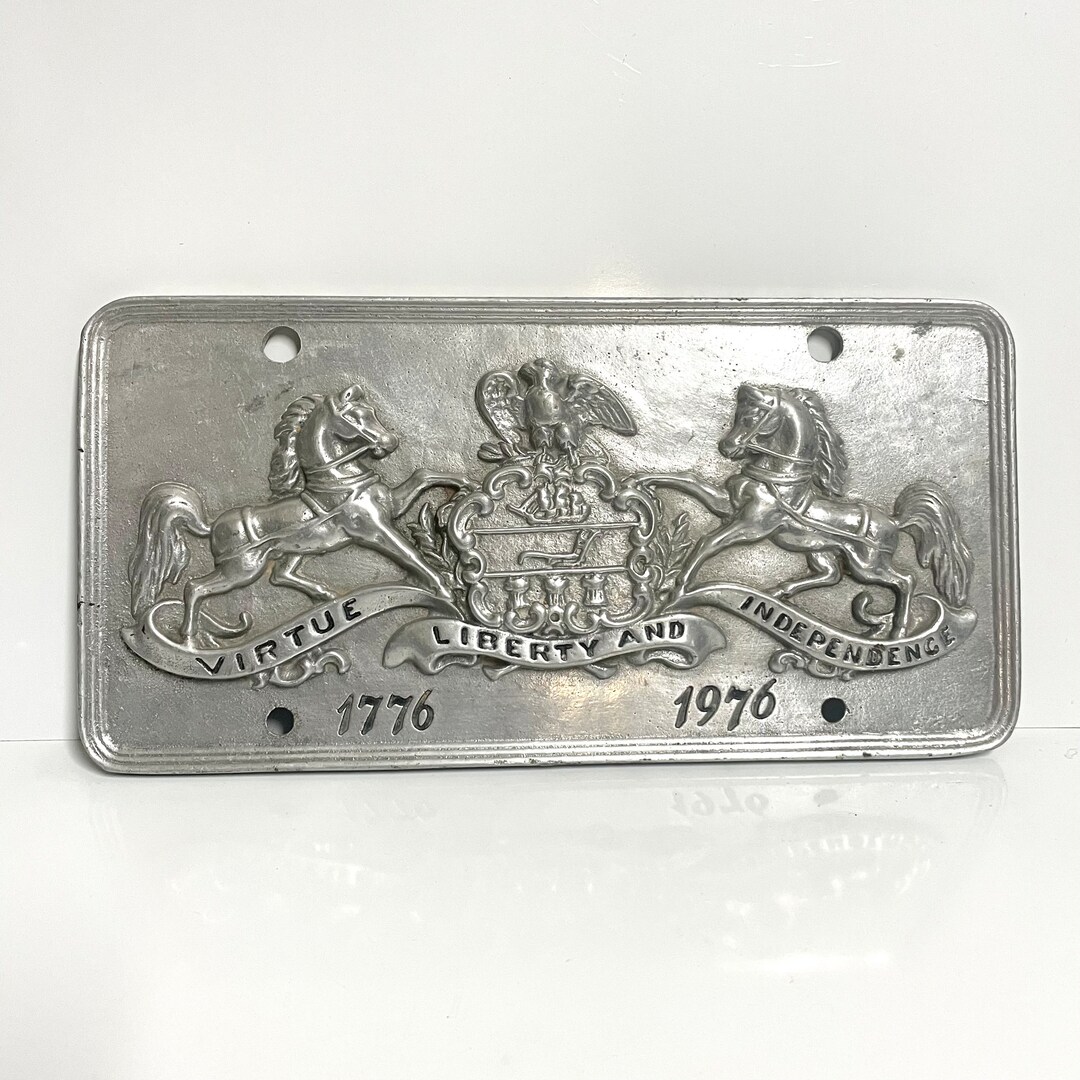 Vintage 1976 Original RWP Pewter Pennsylvania Coat of Arms License ...