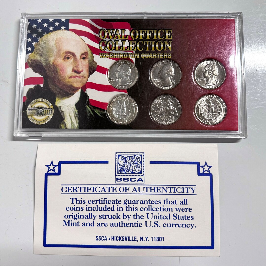 6pc Lot Washington Quarter Coin Set Oval Office Collection Coins ...