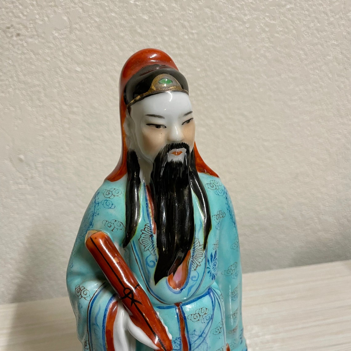 Vintage Immortal God Fu Porcelain Statue 9.5” 1.6lb Hand Painted 1982 ...