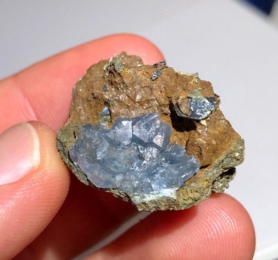 Rocks & Geodes Home Décor Rare Blue Quartz Mineral Specimen from Spain ...