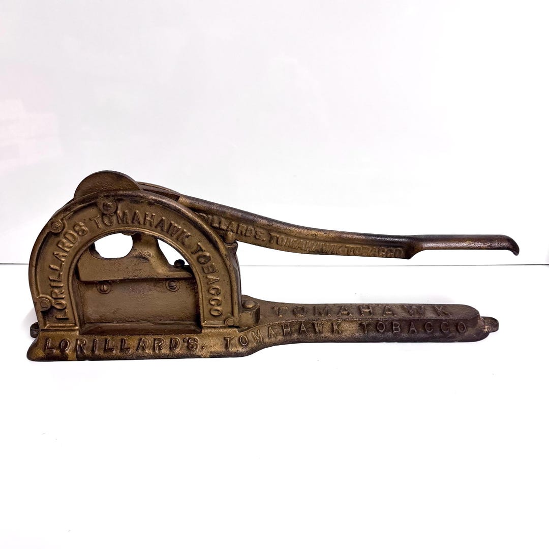 Rare 18.6” Large Antique Lorillard Tomahawk Cast Iron Tobacco Cutter 7 ...