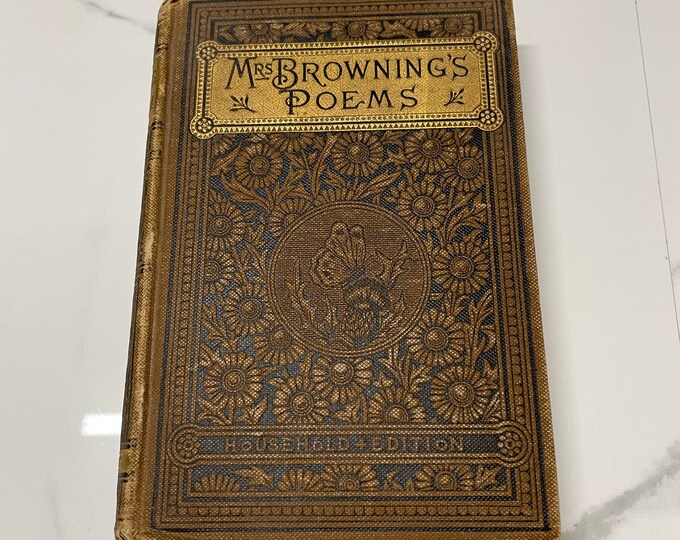 Rare 1800s Vintage Mrs Browning’s Poems by Elizabeth Barrett Browning ...