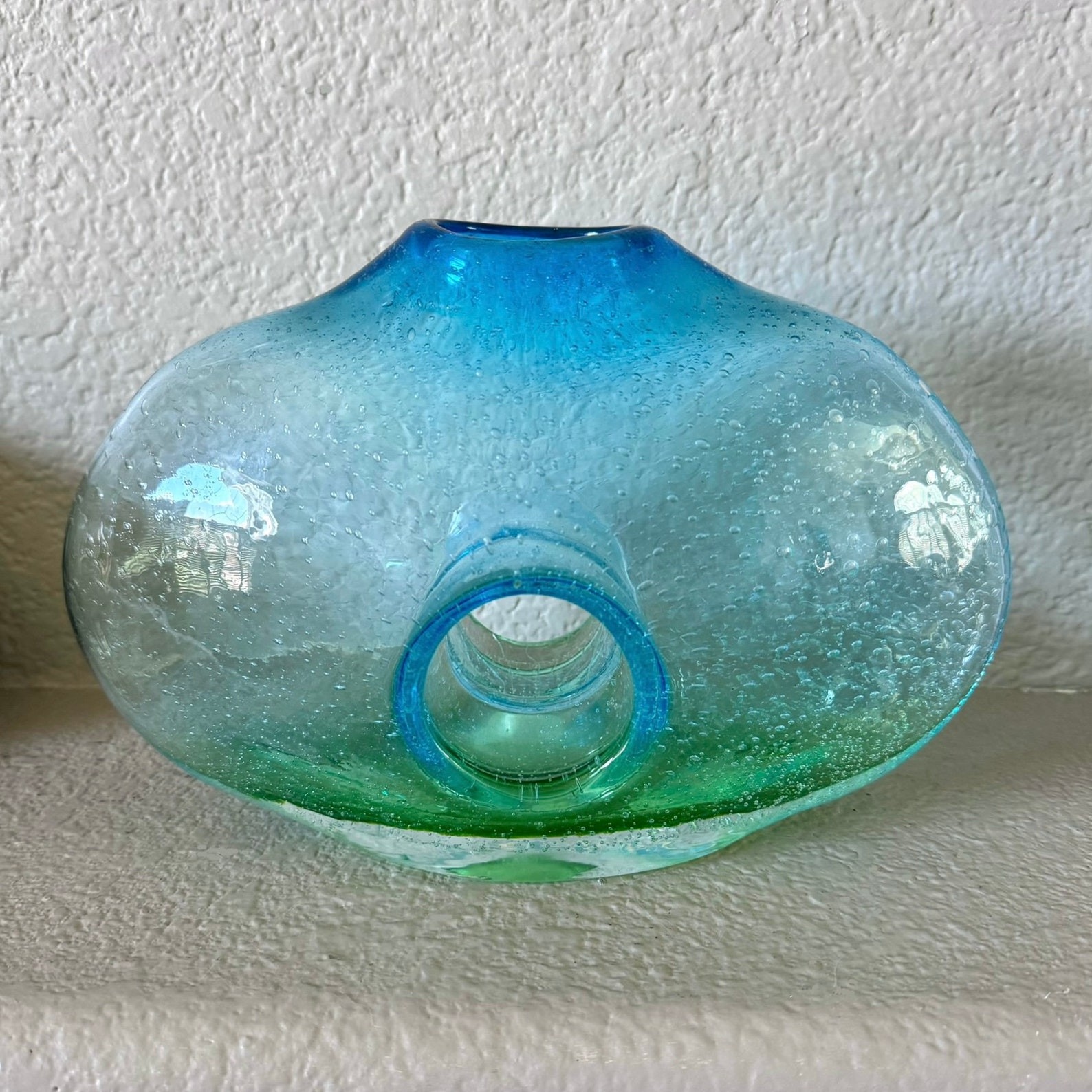 Vintage Margie’s Garden Hand Blown Glass Vase Made in California 9" 3 ...