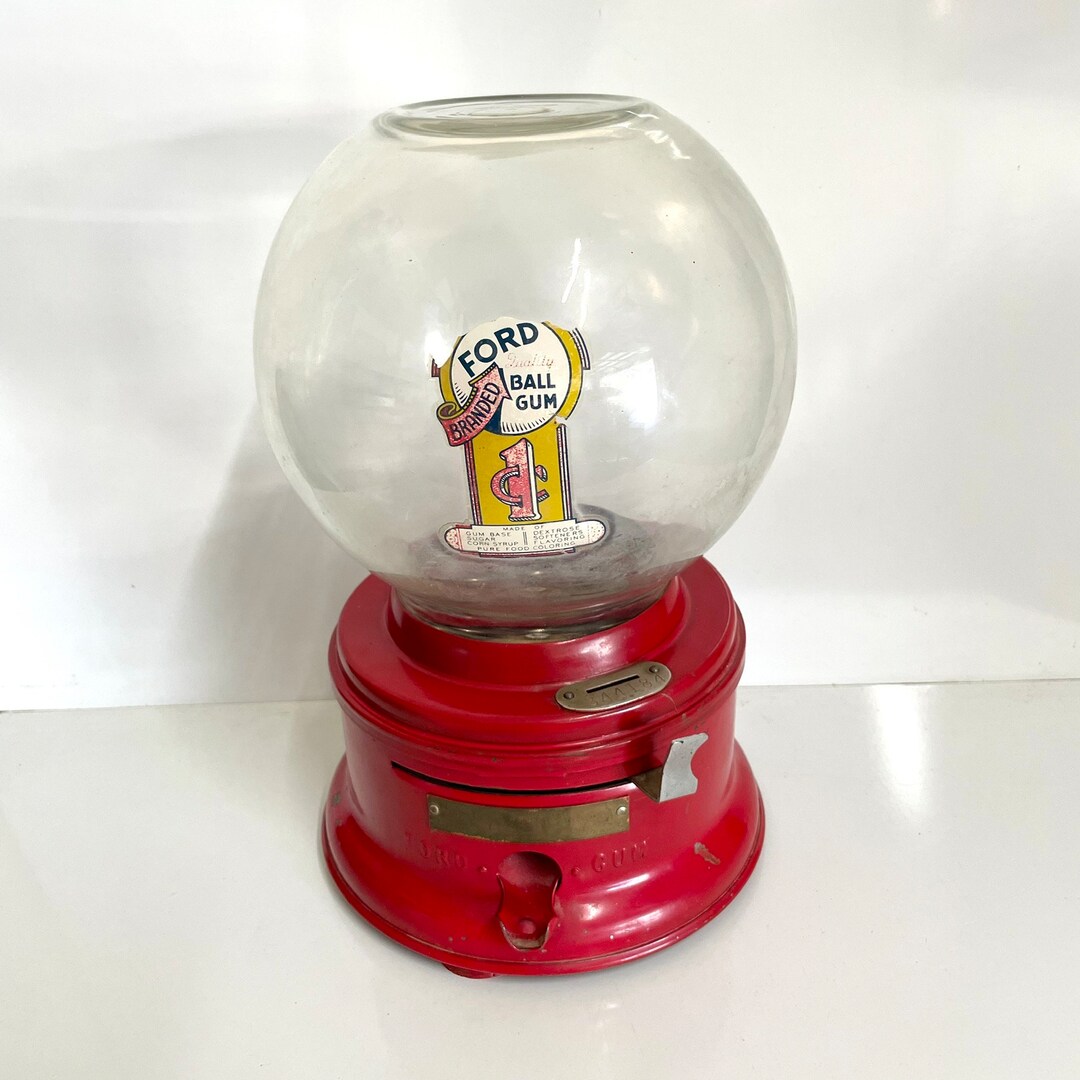 Rare 11 Antique Red Ford 1 Cent Gumball Machine 1930s Vintage ...