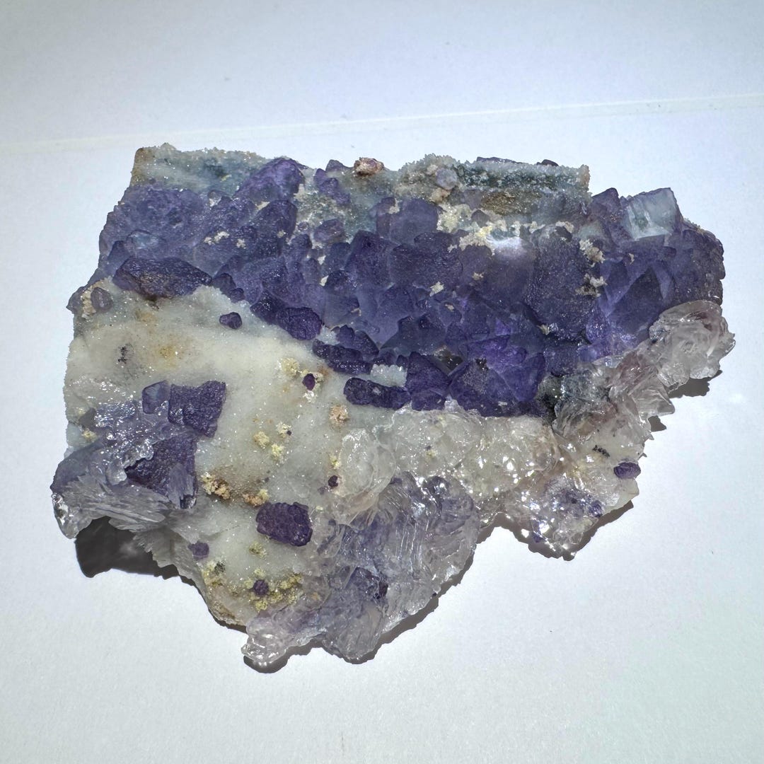 Arizona Fluorite & Calcite on Quartz Crystal Cluster Ex Poulin 3.1 ...