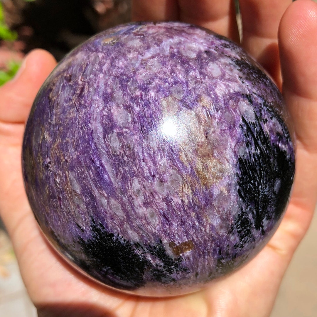 Rare 3.1 Large Charoite Crystal Sphere 1.55lb Polished Charoite Mineral ...