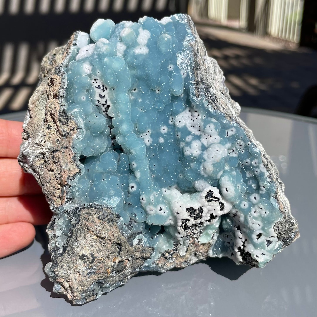 Rare 4.2” Museum Quality Gem Smithsonite Druzy Crystal Cluster 2.95lb Crystal Specimen - Mina El ...